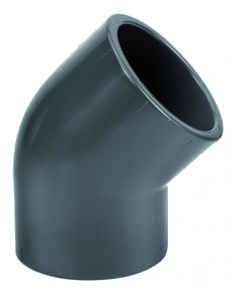 Knie 45 gr. 110 mm. 16 bar - PVC Knie 45 gr. - VDL