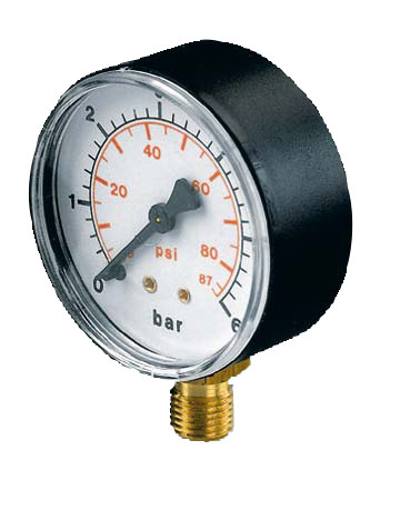 Manometer 0-6 bar 63 1/4 - Manometer - Eigen merk