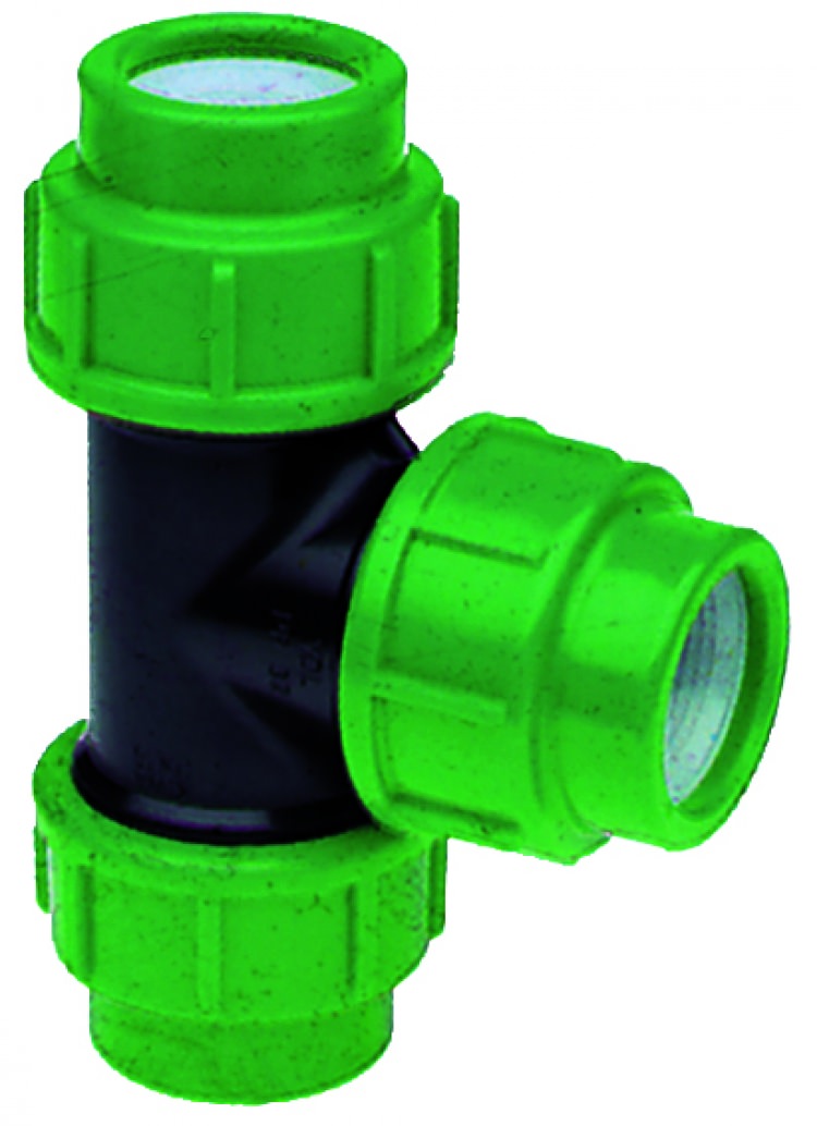 PE T-stuk 32 mm. - Tyleen koppeling PE T-stuk - VDL